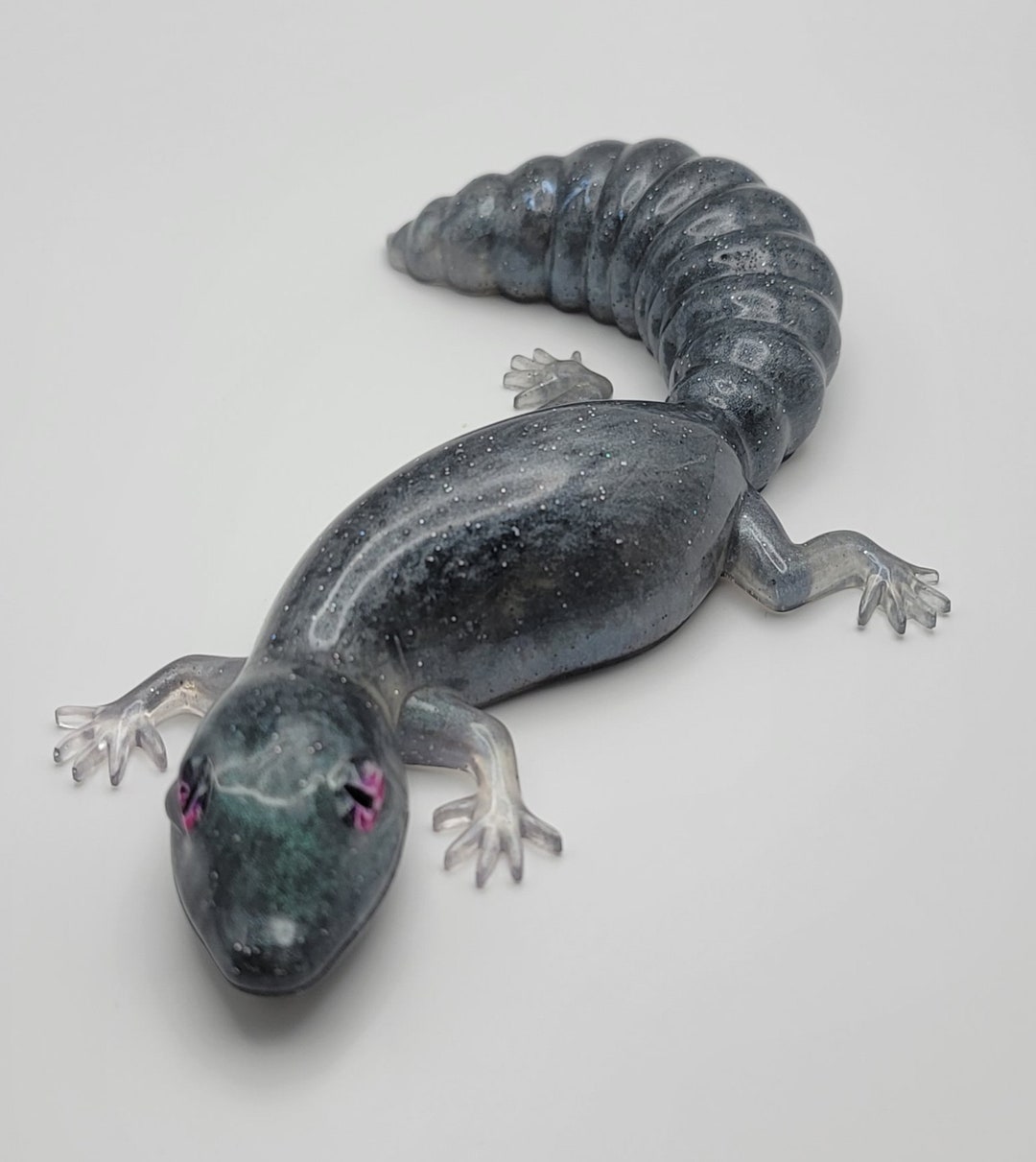 Resin Lizard Statue- Silver Epoxy Gecko- Glitter Leopard Gecko - Etsy