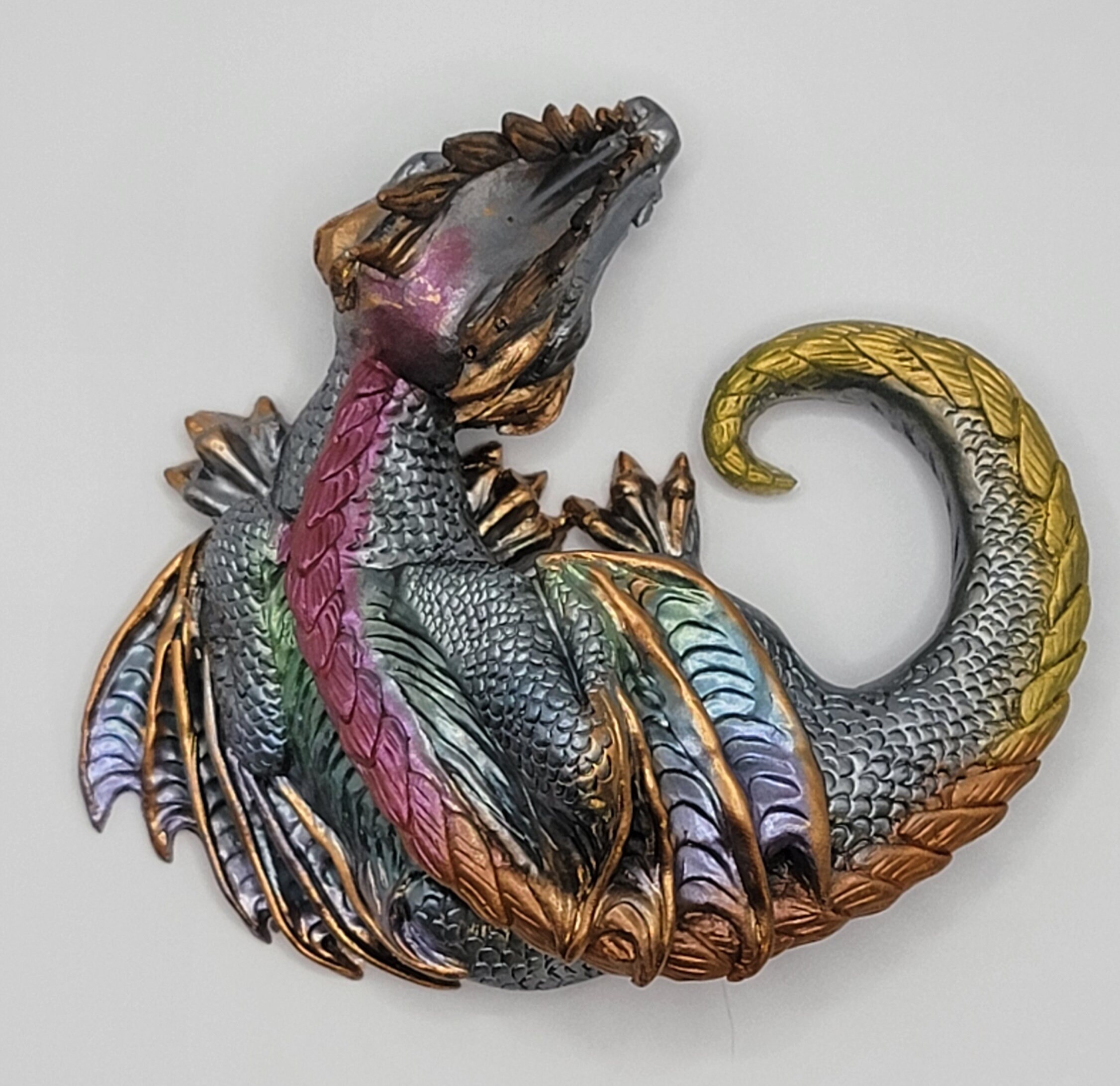 Rainbow Resin Dragon Colorful Dragon Figurine Epoxy Sleeping Dragon - Etsy