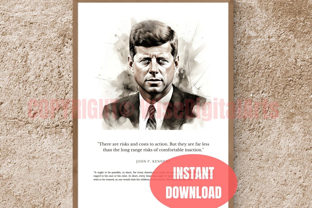 John F. Kennedy Wall Art | Watercolor | Inspirational | Meaningful ...