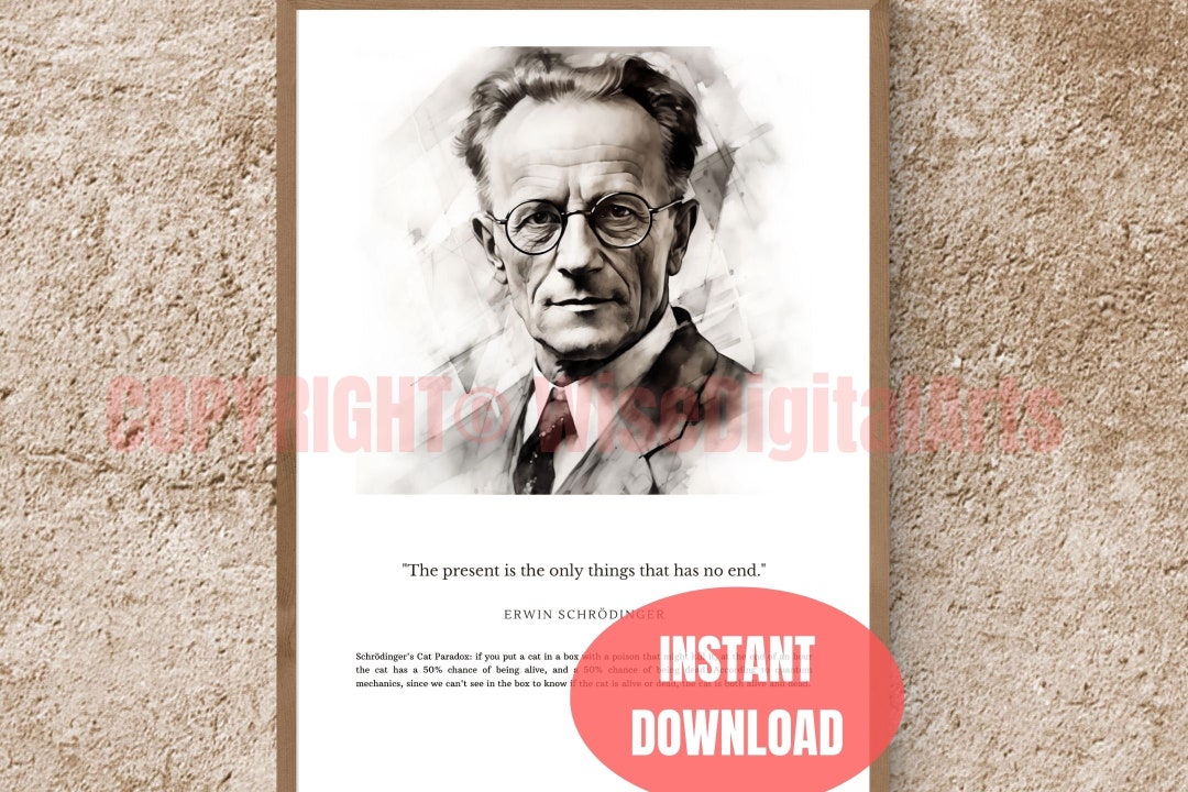 Erwin Schrödinger Wall Art Watercolor Inspirational Scientist ...