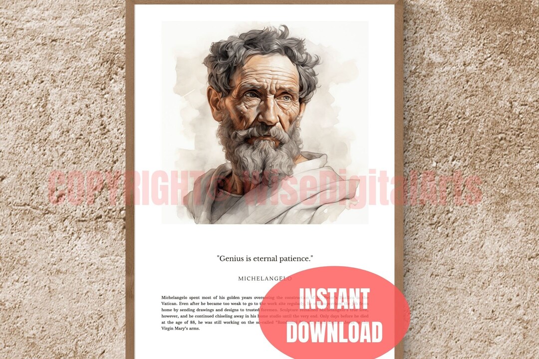 Michelangelo Wall Art | Watercolor | Inspirational | Scientist ...