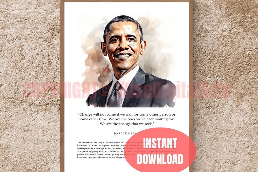 Barack Obama Wall Art | Watercolor | Inspirational | Meaningful ...