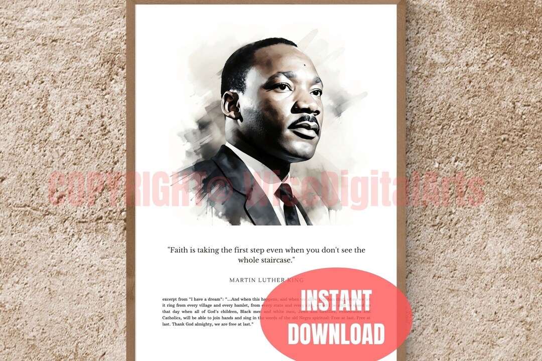 Martin Luther King Wall Art | Watercolor | Inspirational | Meaningful ...