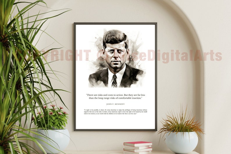 John F. Kennedy Wall Art | Watercolor | Inspirational | Meaningful ...