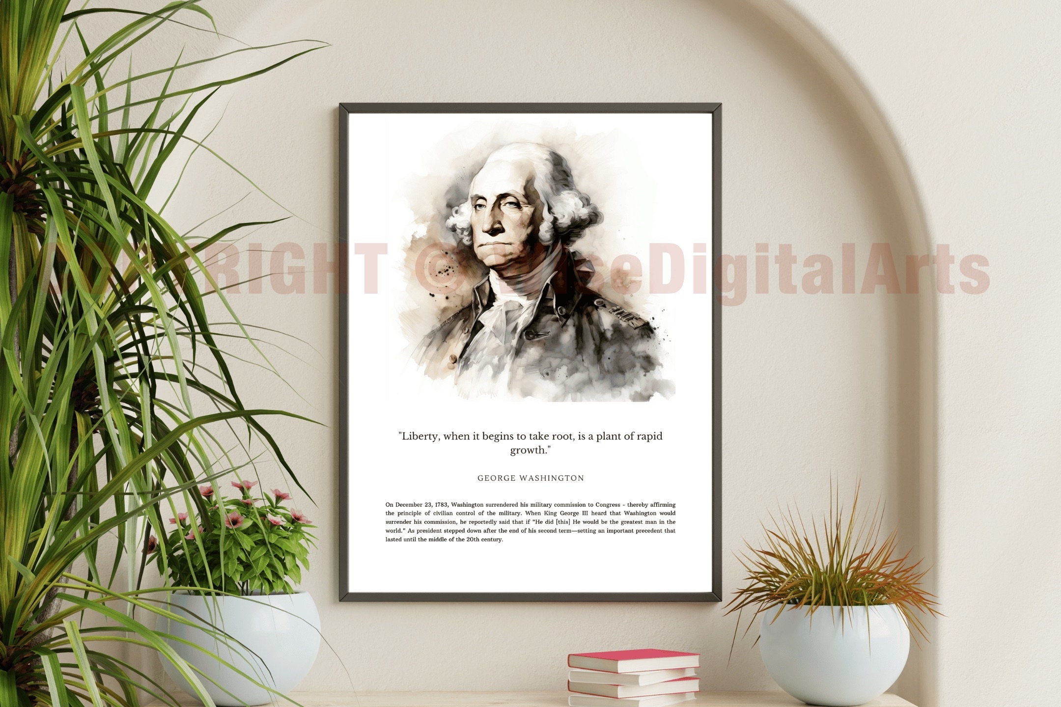George Washington Wall Art | Watercolor | Inspirational | Meaningful ...