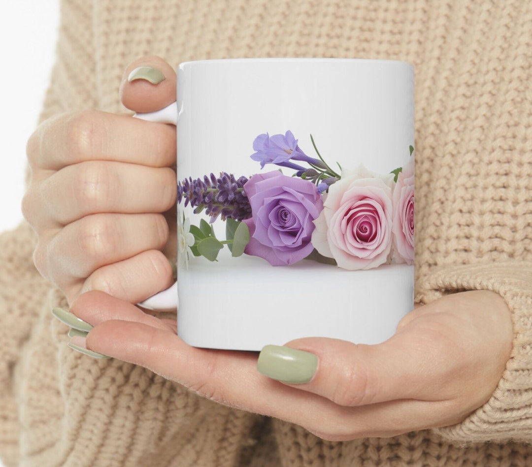 Flower Arrangement, Wildflower Coffee Mug, Great Gift for Grandma ...
