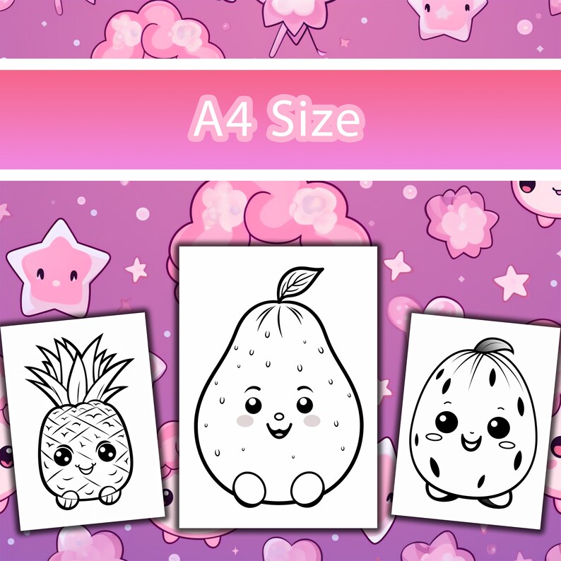 Kawaii Fruits Coloring Pages | 500 Pages | Cute Coloring Pages | for ...