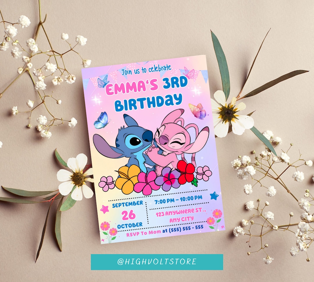 Invitación de cumpleaños de Stitch editable fiesta de - Etsy México