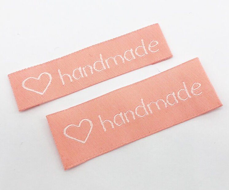 Three Colors Handmade Labels for Clothing Hand Made With Heart Fabric ...