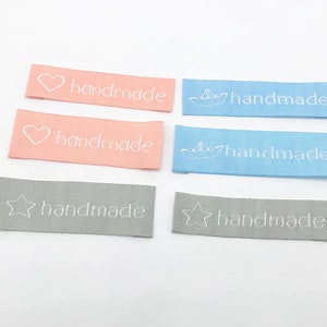 Three Colors Handmade Labels for Clothing Hand Made With Heart Fabric ...