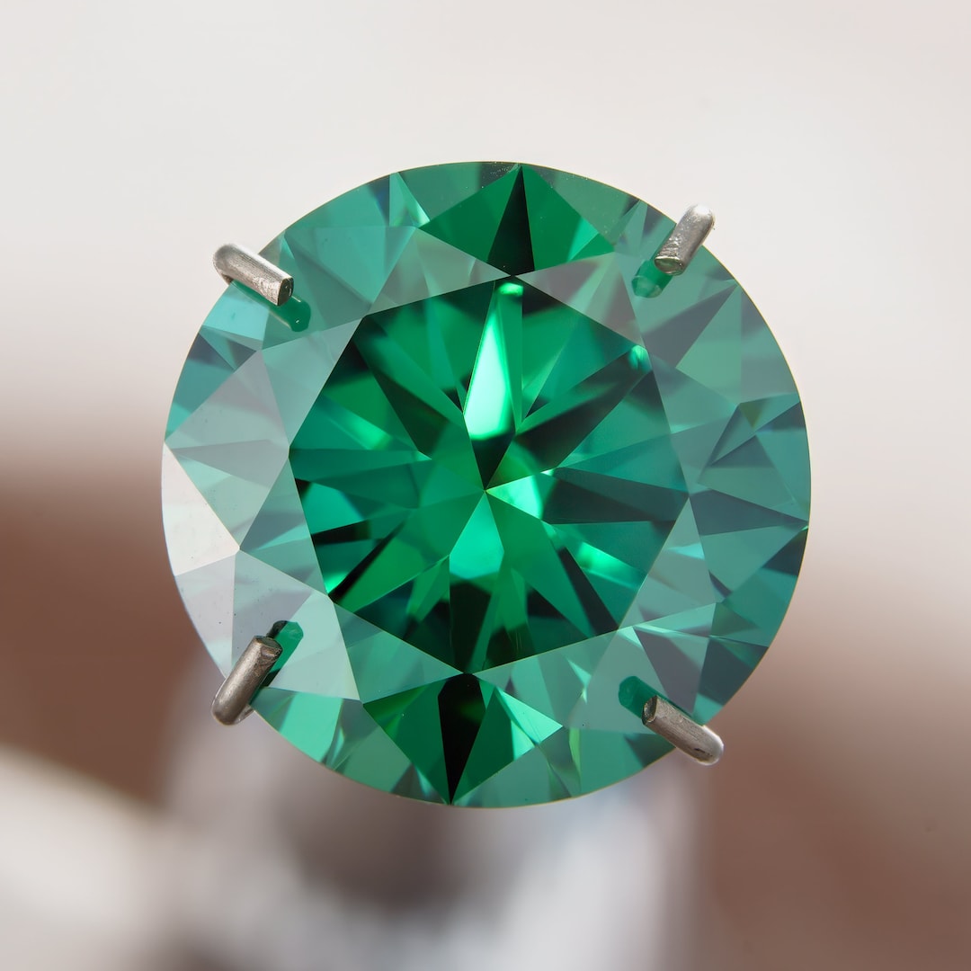 6-9mm Loose Vivid Green Moissanite Certified VVS1 GRA, Gemstone ...