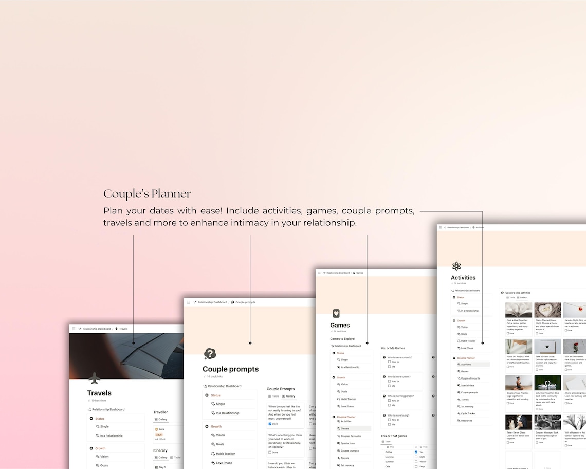 Notion Relationship Planner, Love Life Planner, Dating Planner, Couple ...