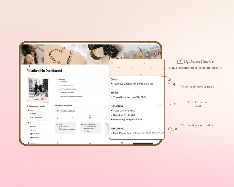Notion Relationship Planner, Love Life Planner, Dating Planner, Couple ...