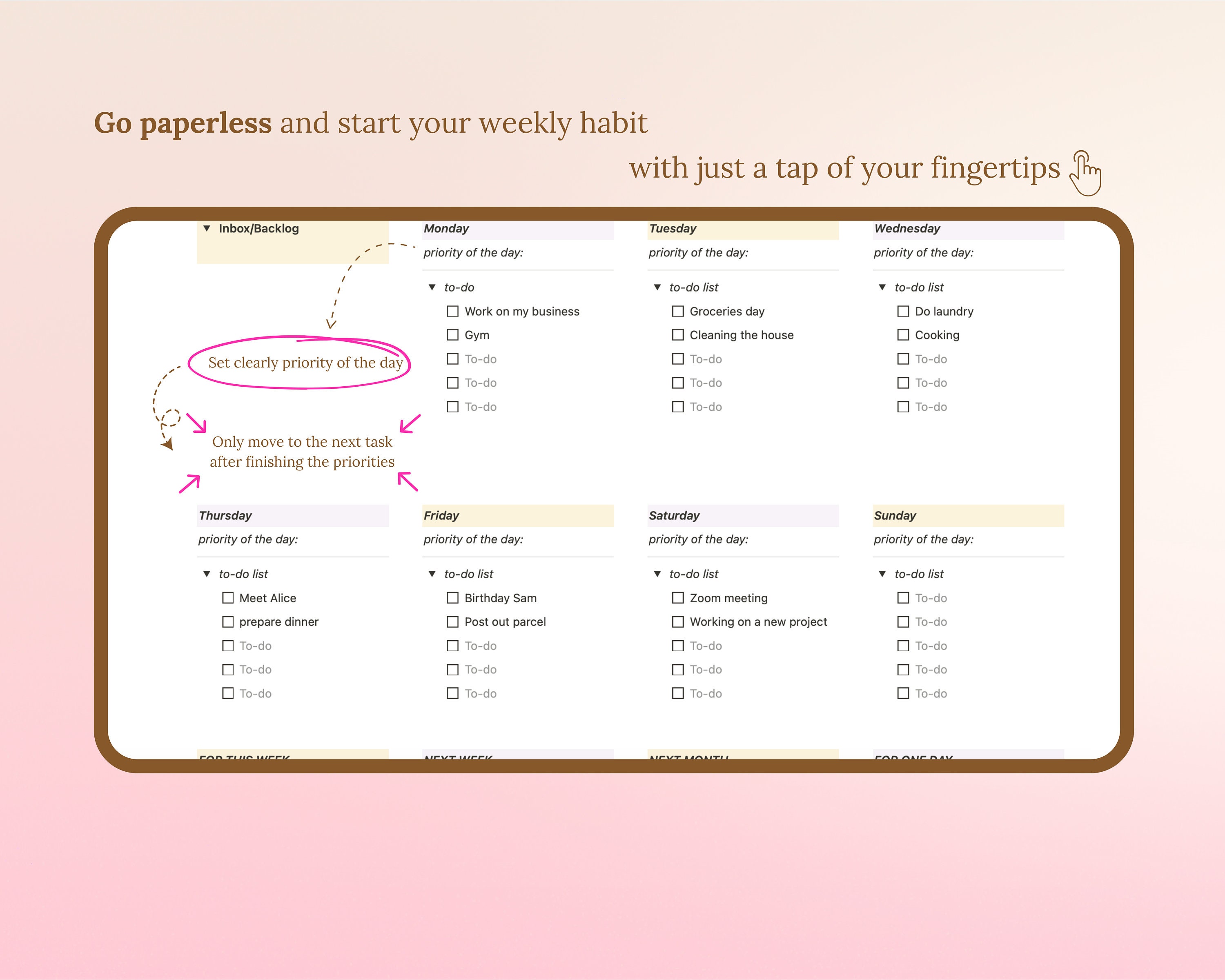 Notion Weekly Habit Tracker, Pink Notion Template, 2024 Calendar, Atomic Habit, Beginner ...