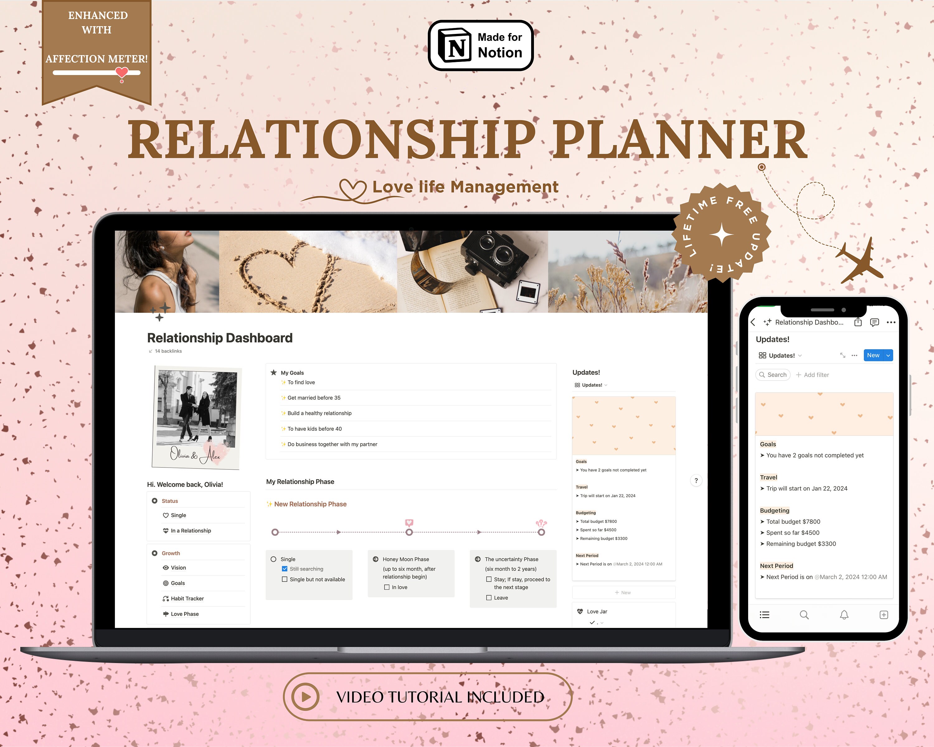 Notion Relationship Planner, Love Life Planner, Dating Planner, Couple ...
