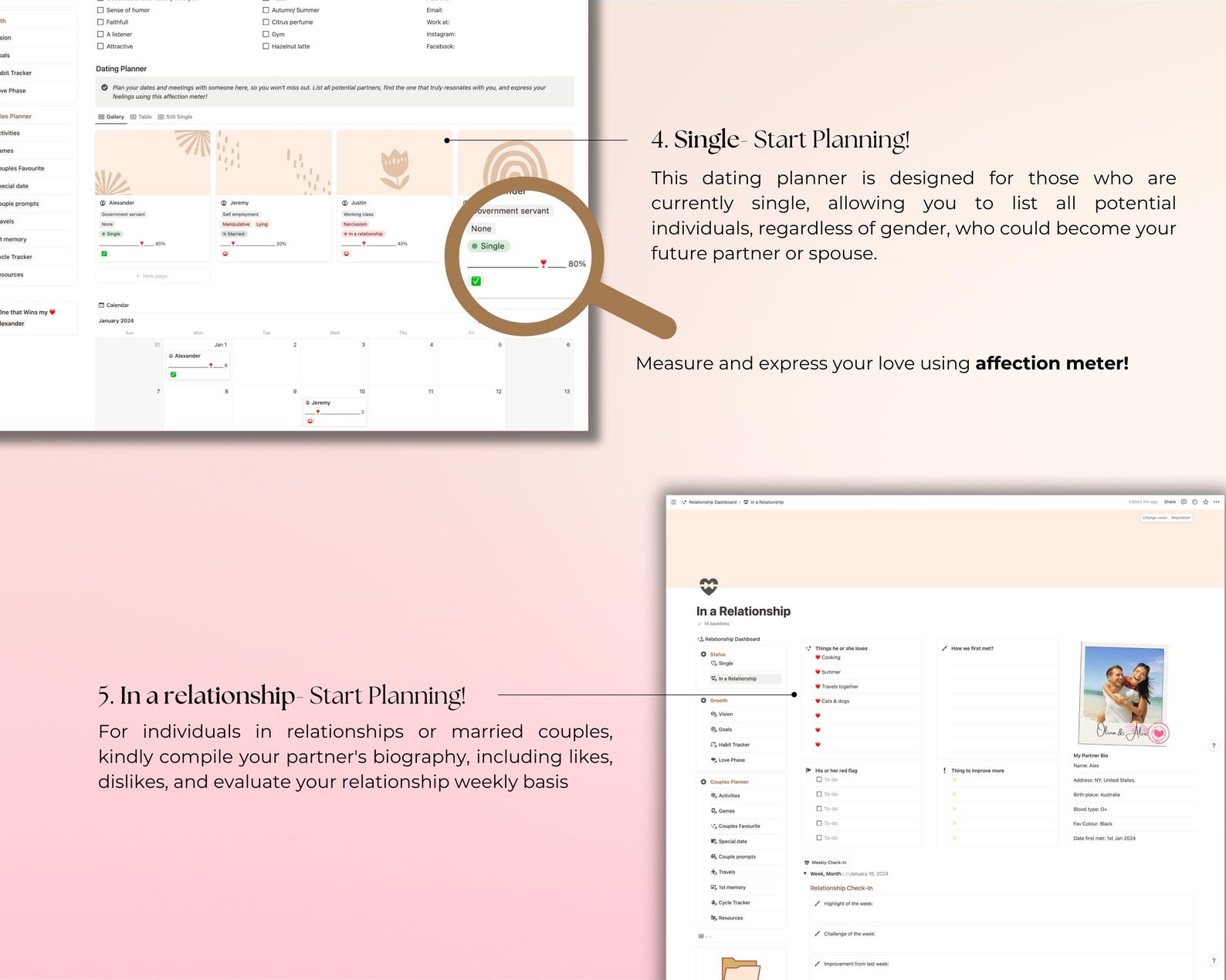 Notion Relationship Planner, Love Life Planner, Dating Planner, Couple ...