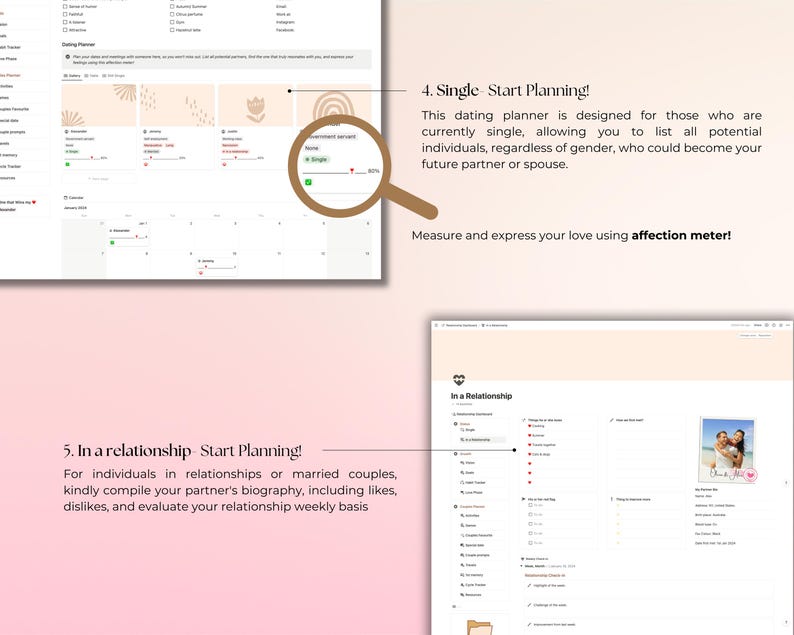 Notion Relationship Planner, Love Life Planner, Dating Planner, Couple ...