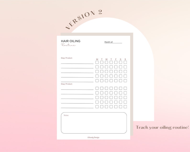 Hair Planner, Hair Oiling Routine Printable, Beauty Planner, Daily Self ...