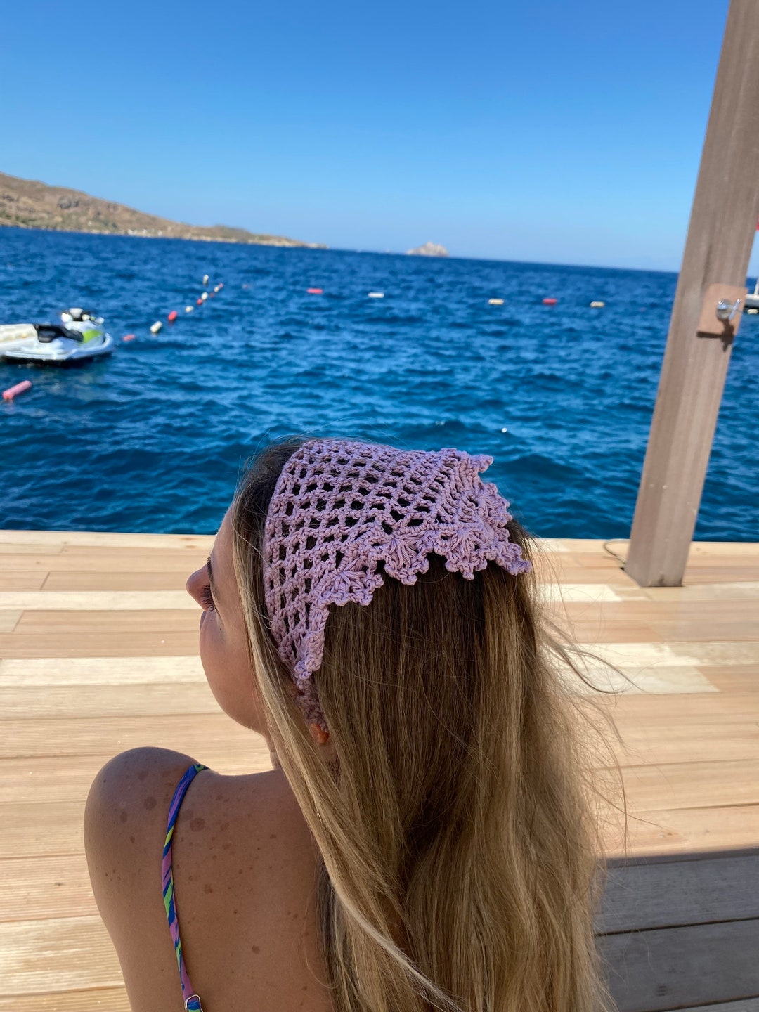 Crochet Bandana Pattern, Crochet Hair Scarf Pattern, Summer Crochet ...
