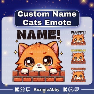 Custom Orange Cat Emote, Cute Chibi Cat Emote, Twitch Custom Made Emote ...