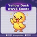 Yellow Duck Wave / Hi Emote, Twitch Single Animal Emote, Streaming Sub ...