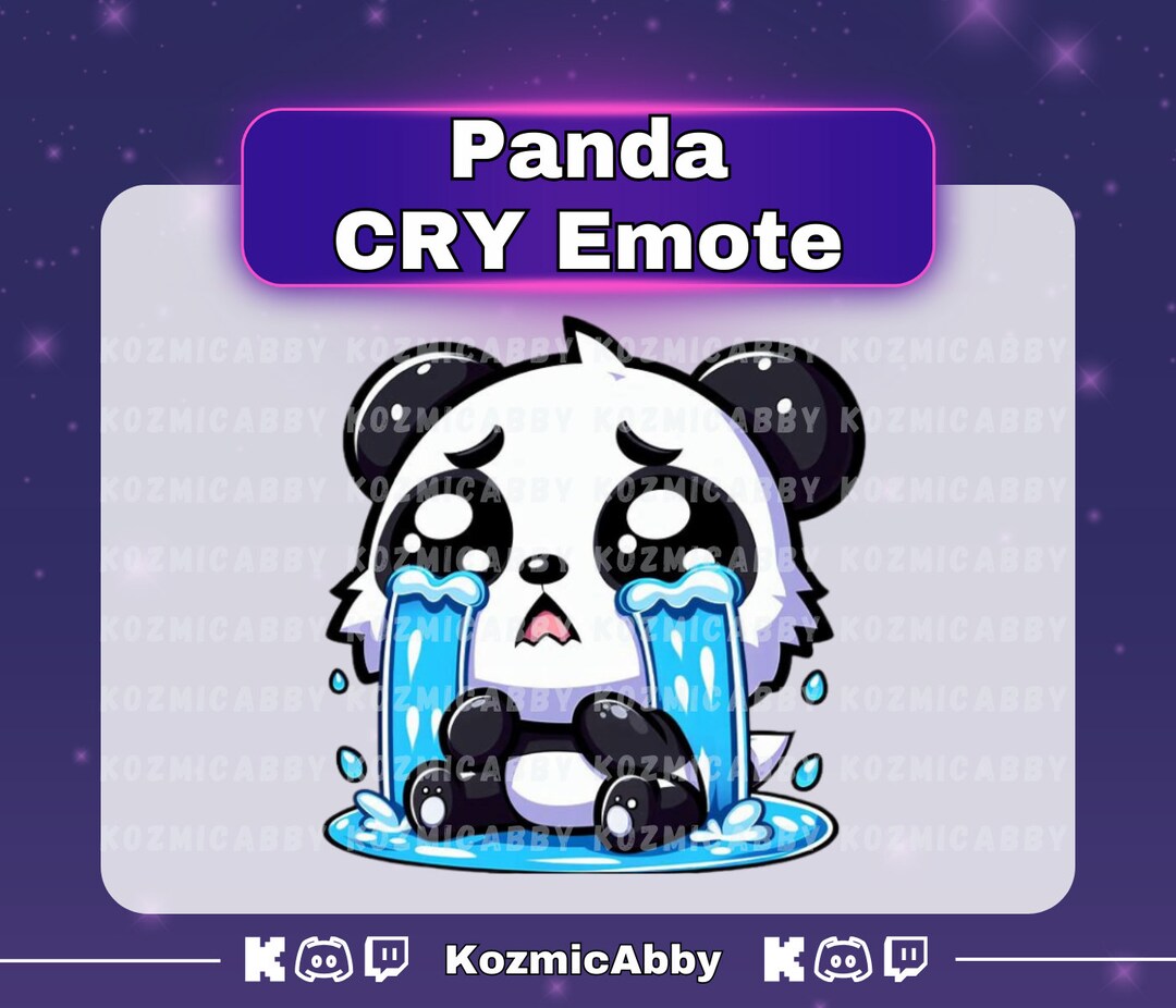Panda Crying Emote, Twitch Single Animal Emote, Streaming Sub Emote ...