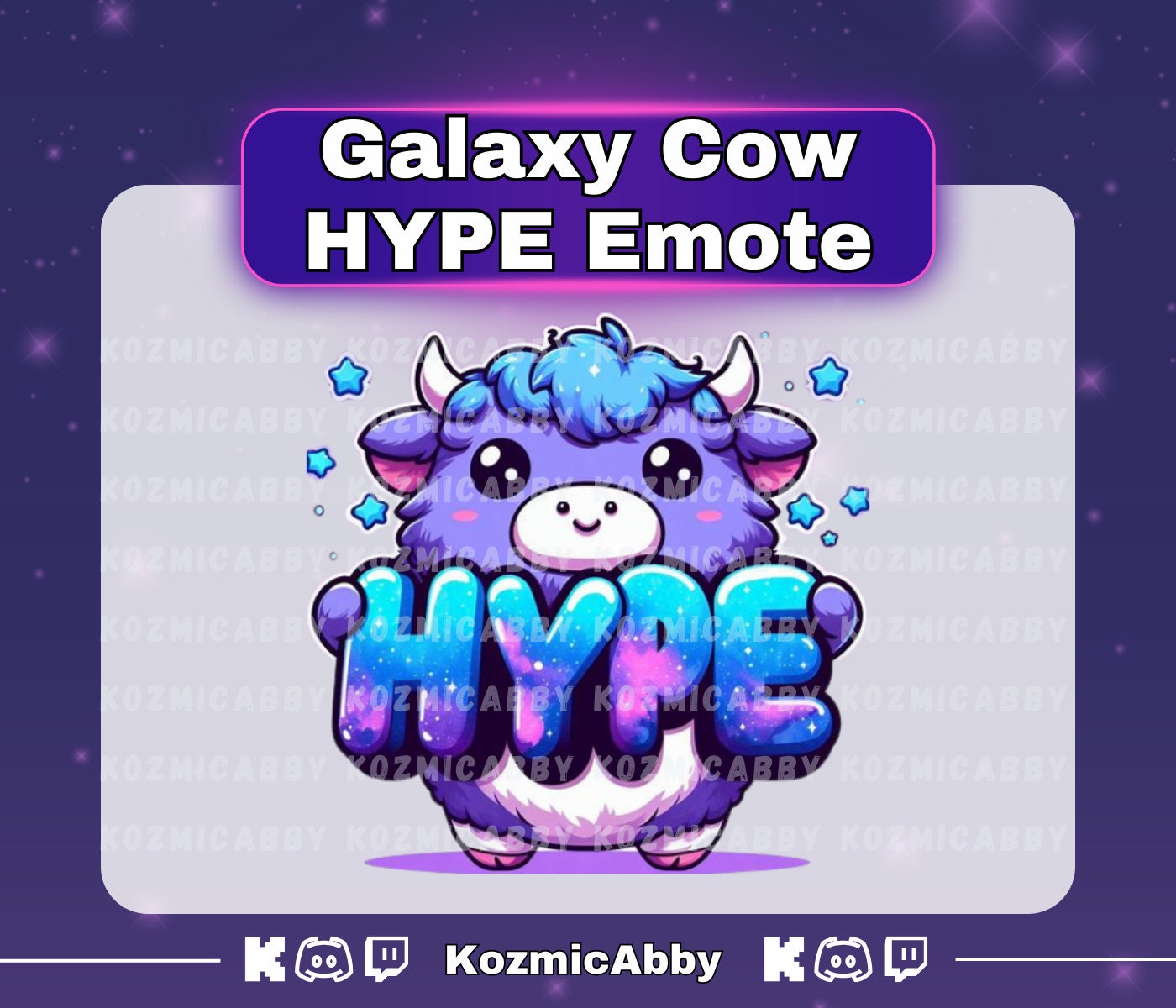 Galaxy Fluffy Hype Emote, Twitch Single Animal, Streaming Sub Emote ...