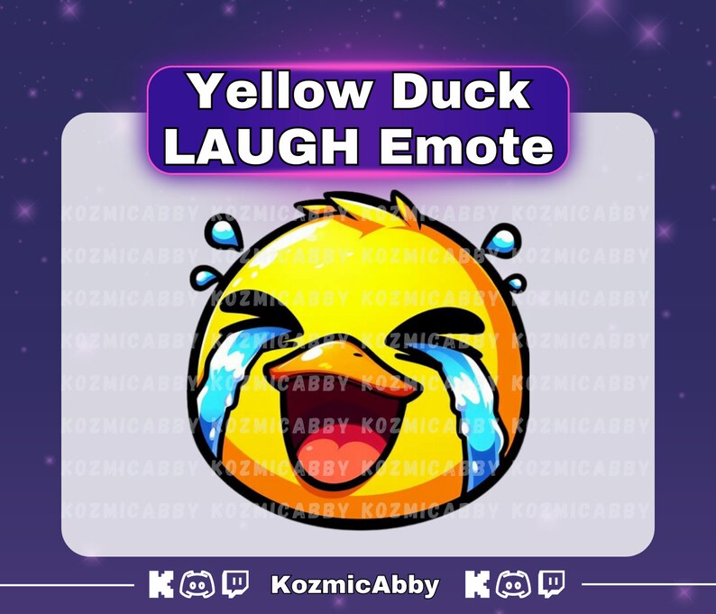 Yellow Duck Laugh Emote, Twitch Single Animal Emote, Streaming Sub ...