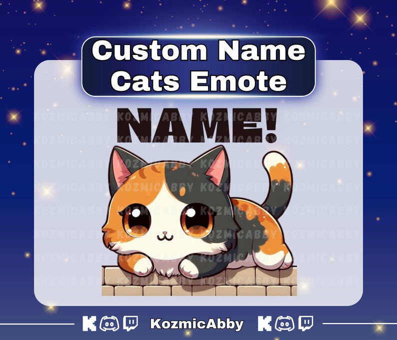 Custom Calico Cat Emote, Cute Chibi Cat Emote, Twitch Custom Made Emote ...