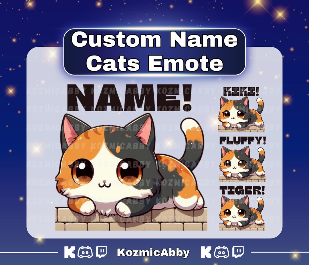 Custom Calico Cat Emote, Cute Chibi Cat Emote, Twitch Custom Made Emote ...