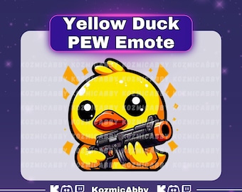 Yellow Duck Wave / Hi Emote, Twitch Single Animal Emote, Streaming Sub ...