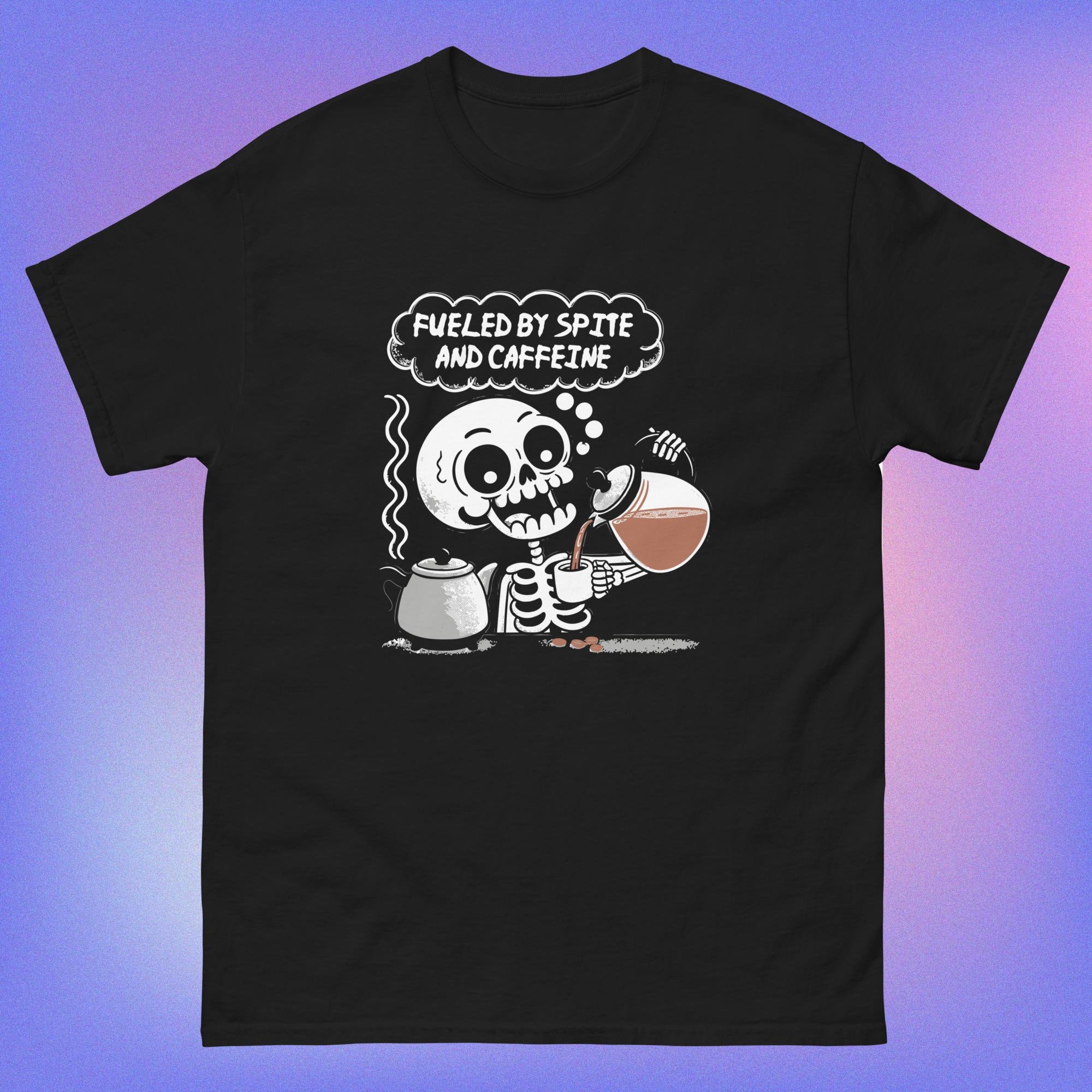 Fueled by Spite and Caffeine Halloween Skeleton Floral T-shirt Unisex ...