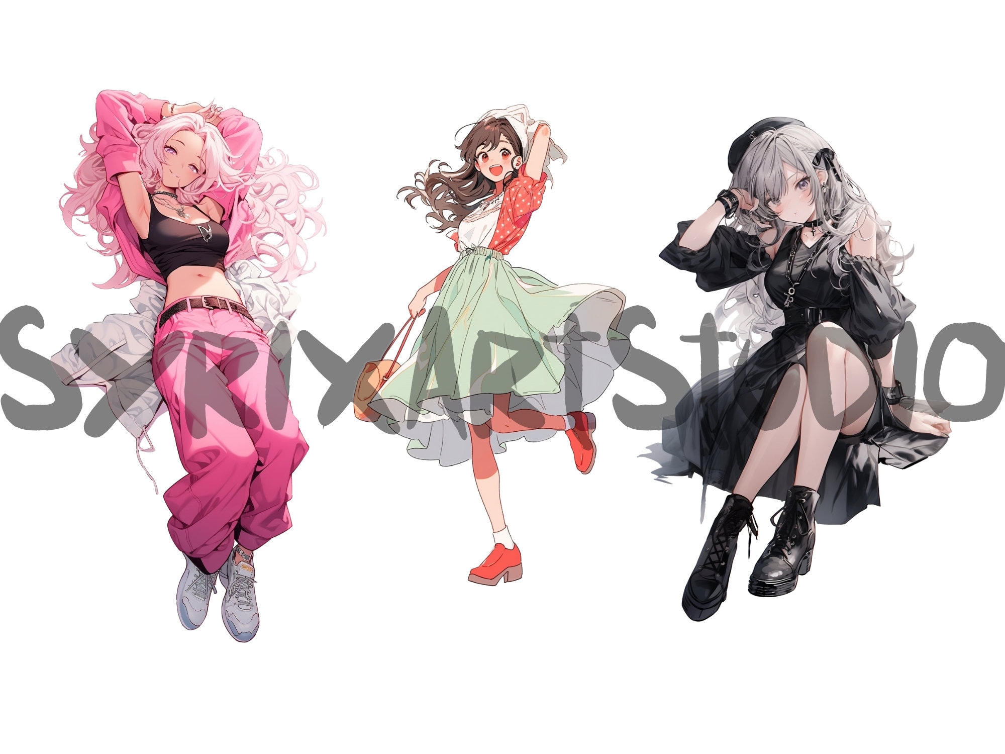 Charming Anime Girls Clip Art Collection - Set of 12 - Etsy