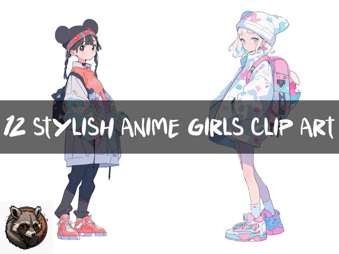 Charming Anime Girls Clip Art Collection - Set of 12 - Etsy