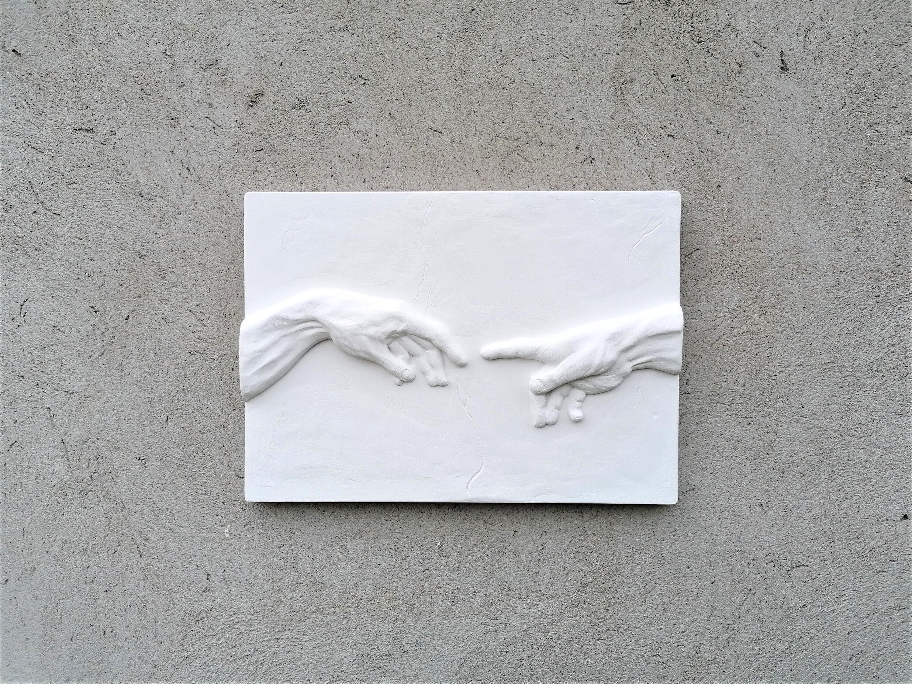 The Creation of Adam/ White Wall Art Sculpture/ Bas-relief, Inspired by ...