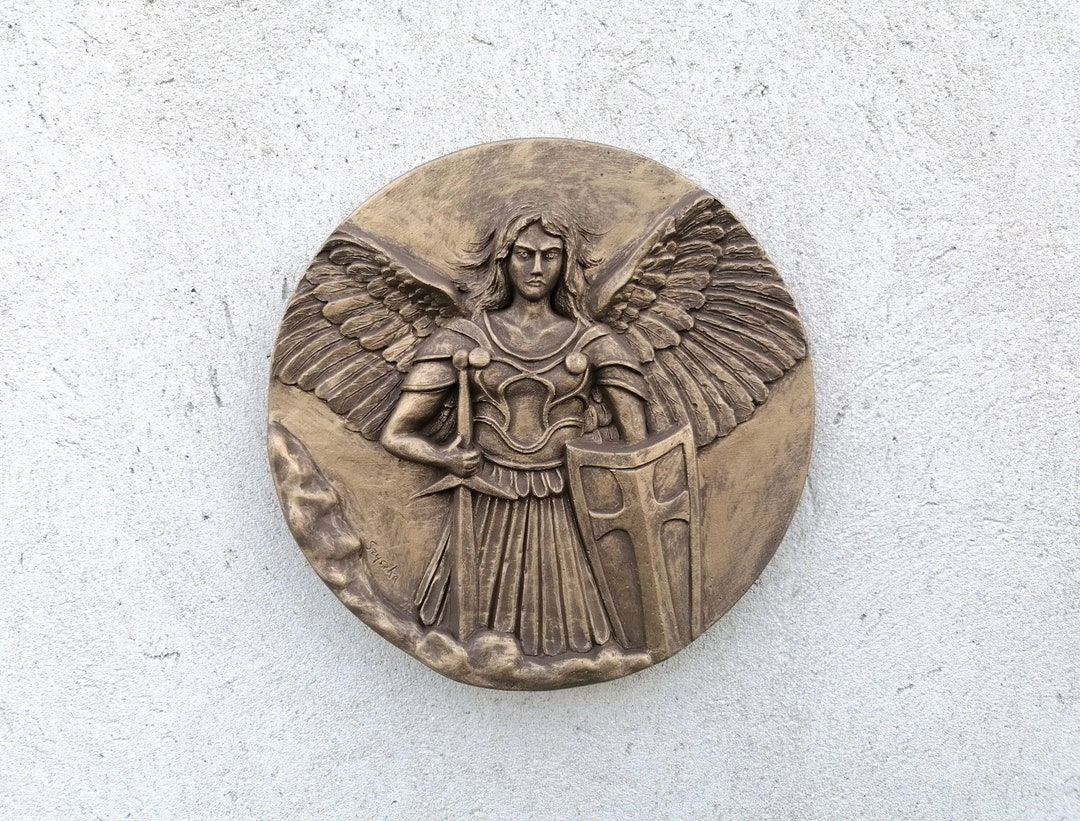 A Bas-relief Depicting Archangel Michael, Plater Cast, Archangel ...
