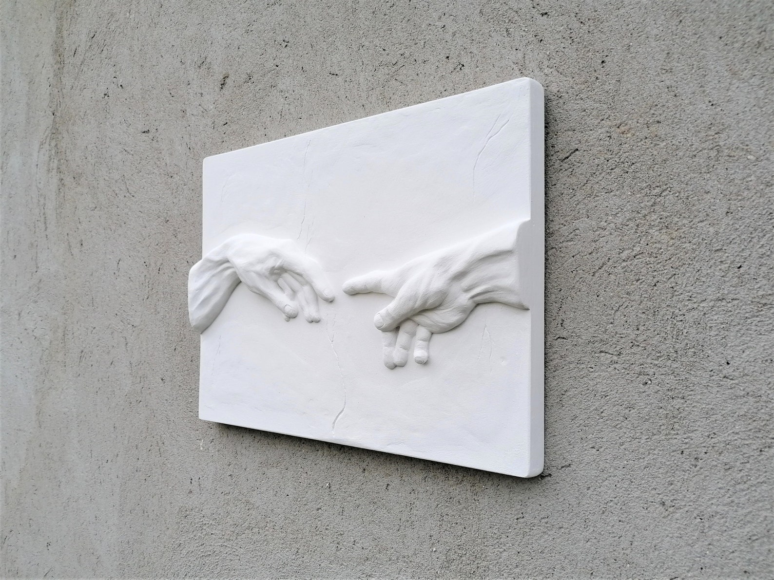The Creation of Adam/ White Wall Art Sculpture/ Bas-relief, Inspired by ...