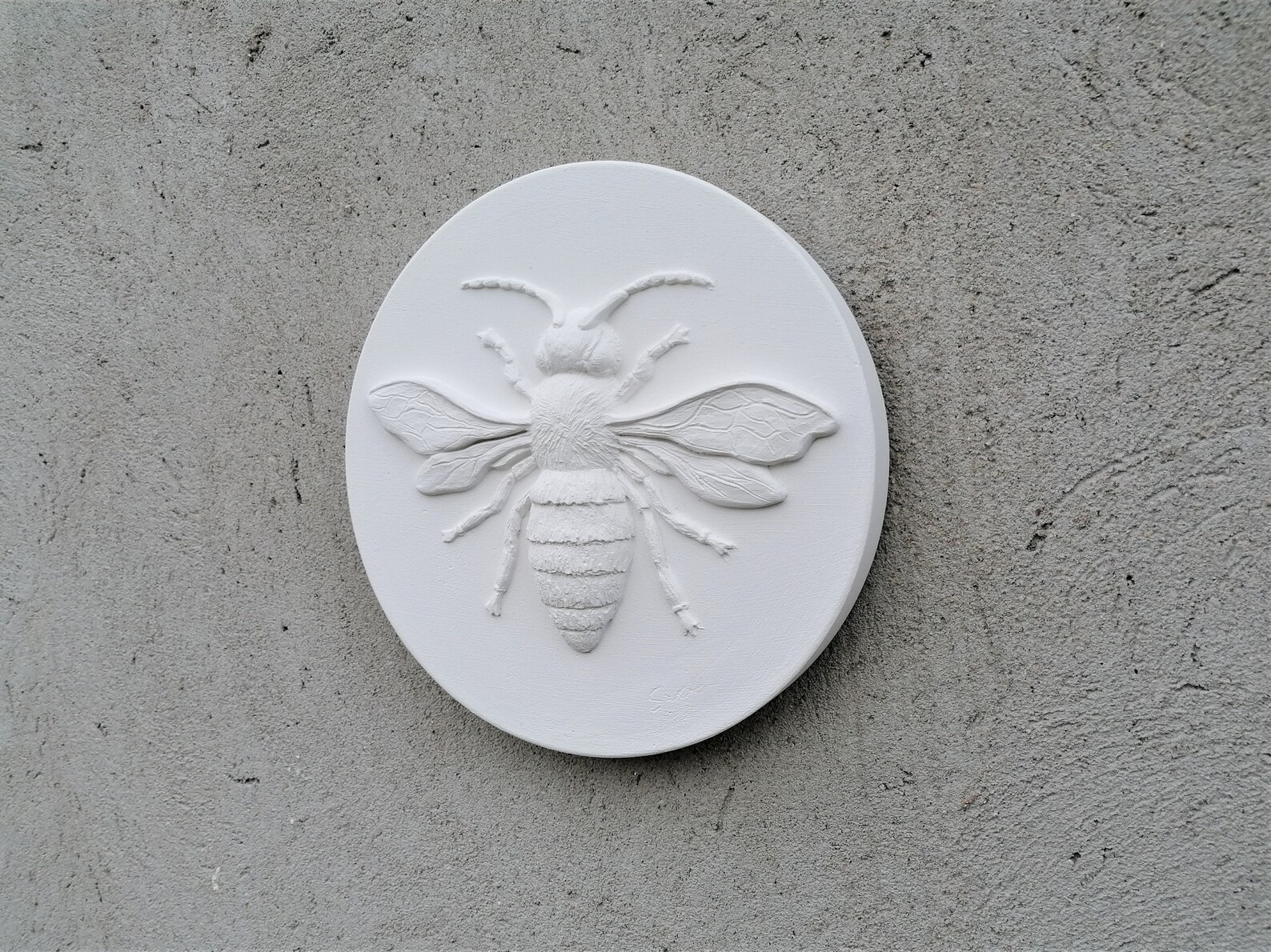 Honey Bee Plaster Decorative Round Tile/ Gypsum Bass Relief/ - Etsy