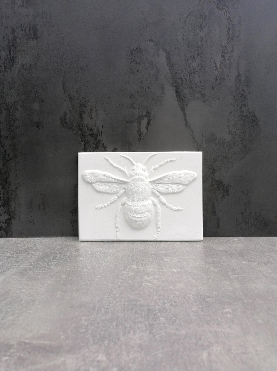 Bumblebee Bas-relief Tile: White Plaster Cast Wall Decor - Etsy