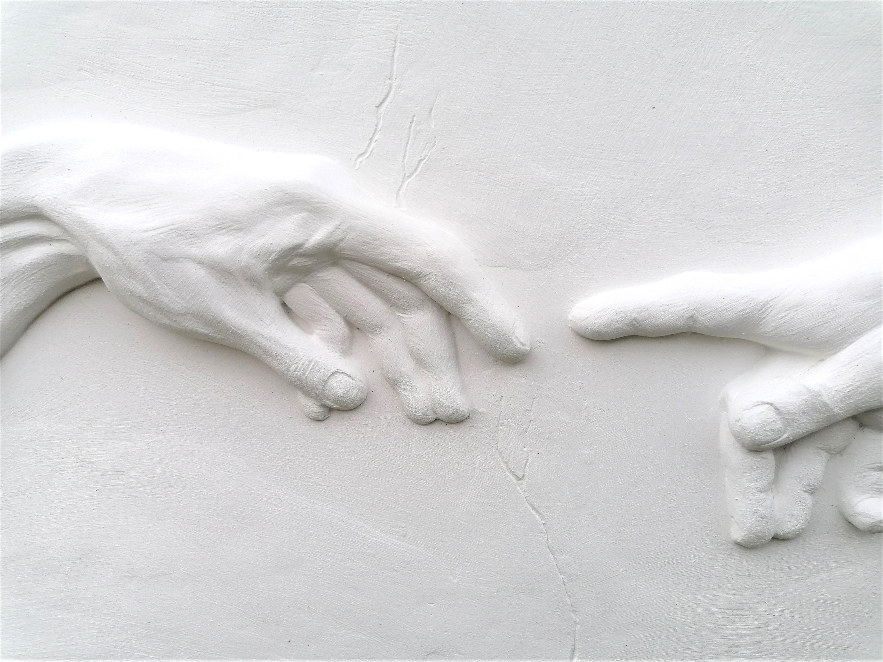 The Creation of Adam/ White Wall Art Sculpture/ Bas-relief, Inspired by ...