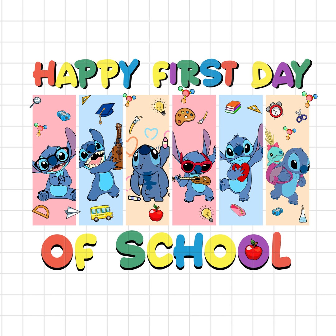 Stitch Happy First Day of School Png, Stitch First Grade Png, Stitch ...
