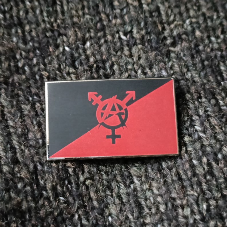Trans Anarchist Flag Pin Transsexual Pin Anarcho-communist - Etsy