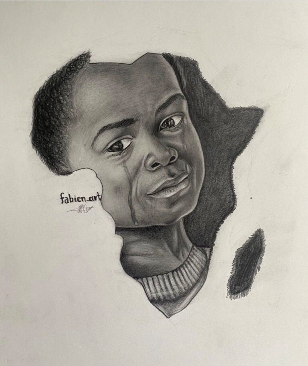 Young African Boy Crying Portrait 18 X 24 Print - Etsy