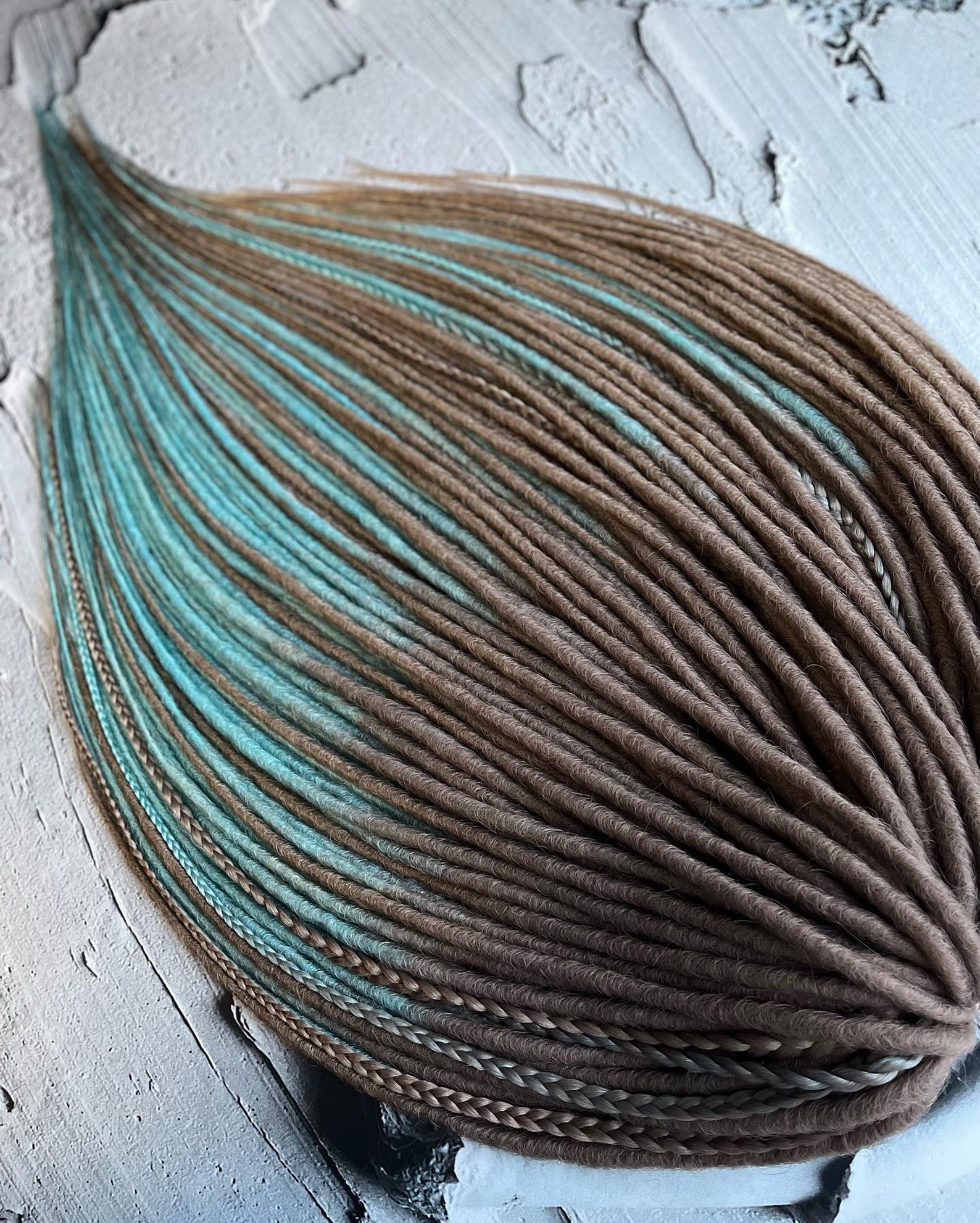 Dreadlocks Extensions Natural Light Brown Ombre Color, Blue Boho ...