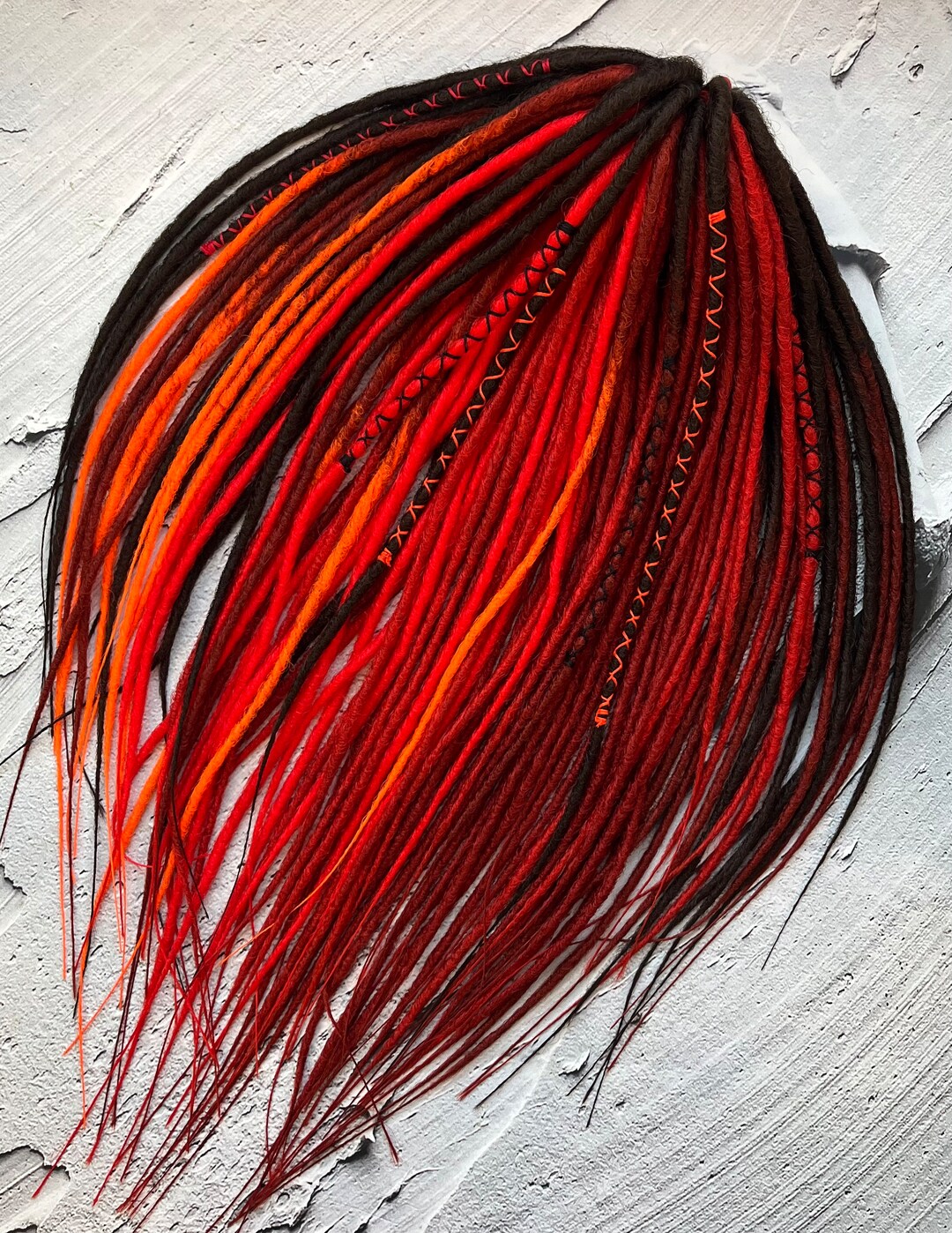 Red Dreadlocks, Burgundy Double Ended Dreads, Fake Dreads, Ruby Dreads ...