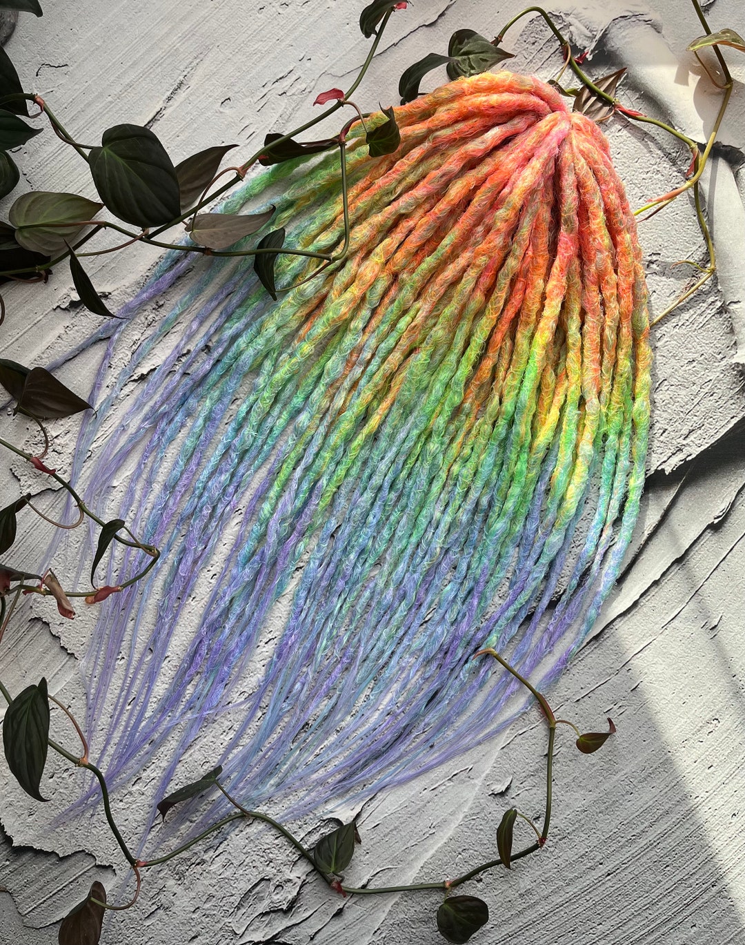 Rainbow Dreadlock, Double Ended Single Ended, DE Crochet Dreadlocks Mix ...