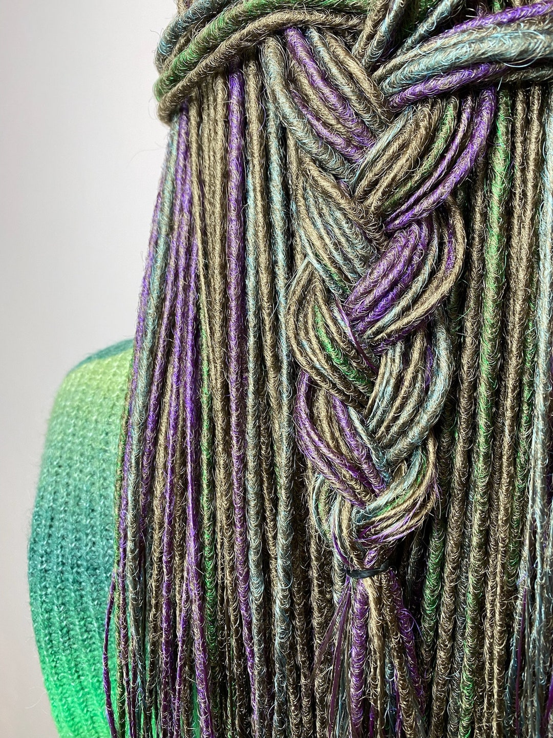 Micro Dreadlock Extensions Synthetic Soft Dreads Brown Green Purple ...