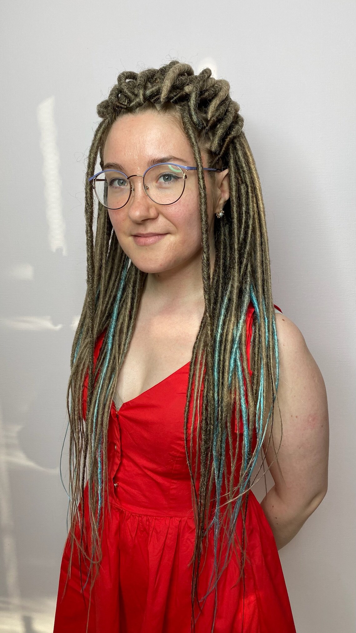 Dreadlocks Extensions Natural Light Brown Ombre Color, Blue Boho ...