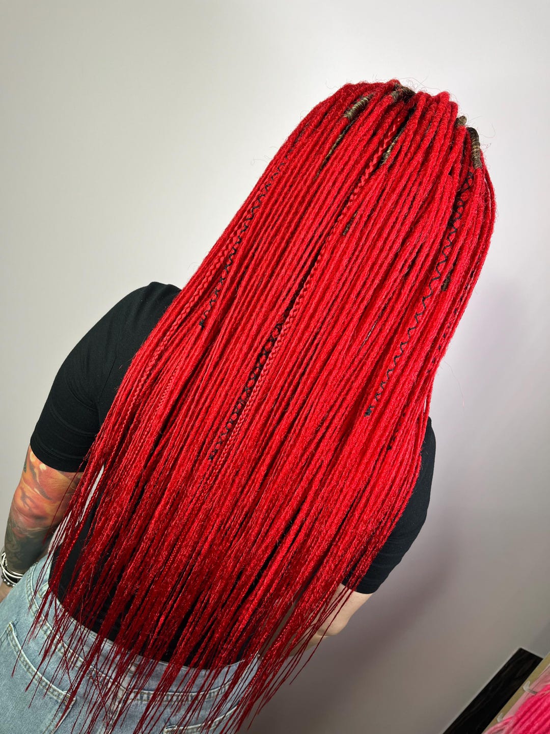 Custom Soft Micro Dreadlock Extensions, Thin Dreads, DE Synthetic Dread ...