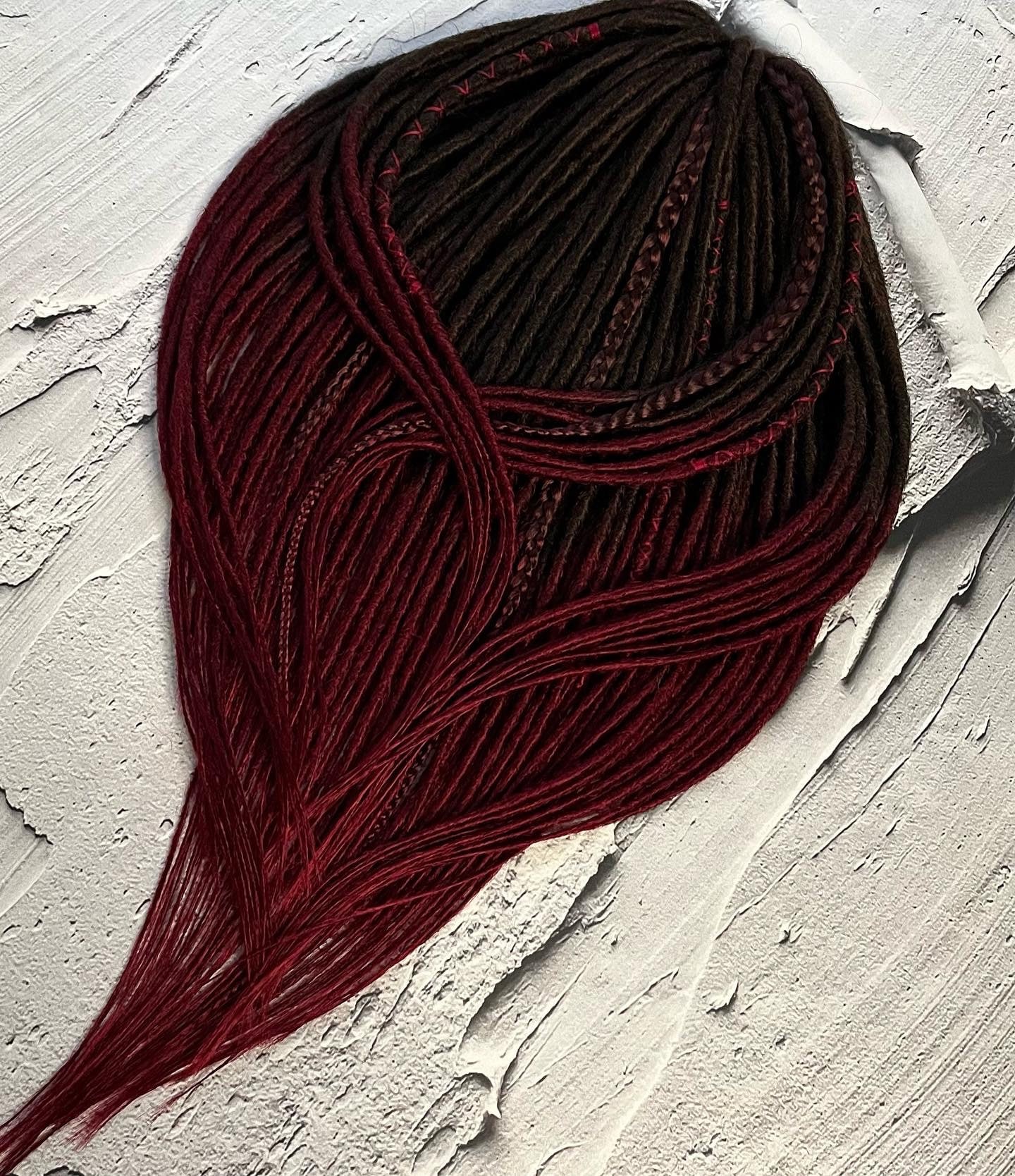 Synthetic Dreads Dreadlock Extensions Burgundy Double Ended Dreads Dark ...